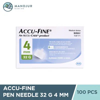 Accu-Fine Pen Needle 32G 4 mm 100 Pcs — Apotek Mandjur