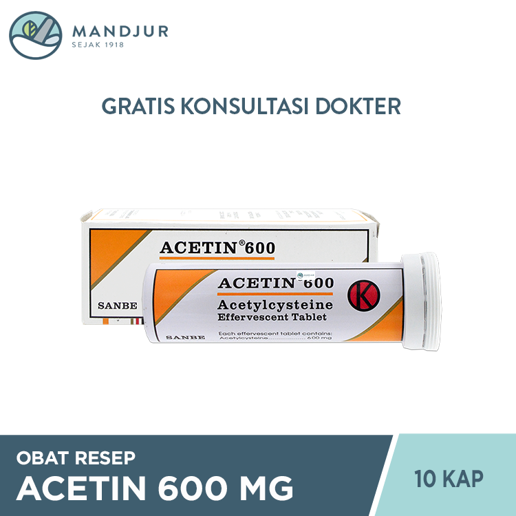 Acetin 600 mg 10 Tablet Effervescent — Apotek Mandjur