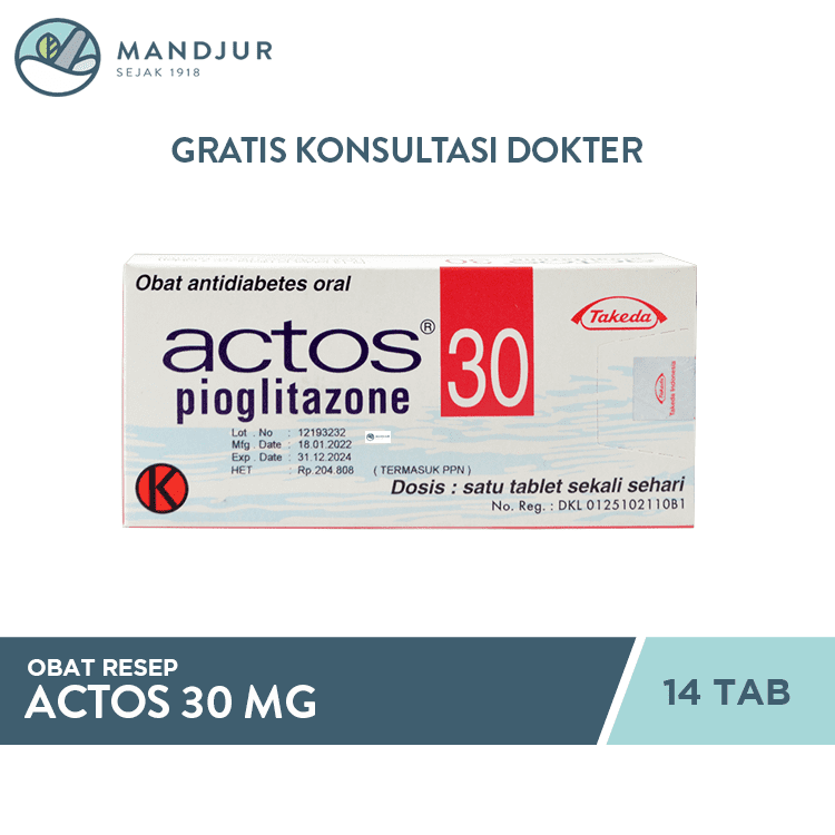 Actos 30 Mg 14 Tablet — Apotek Mandjur