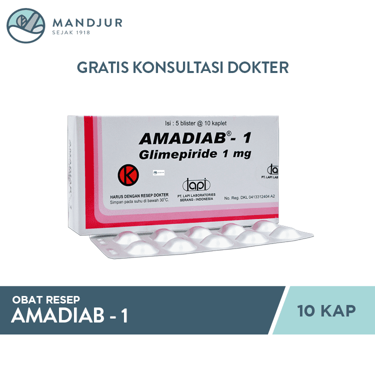 Amadiab 1 mg 10 Kaplet — Apotek Mandjur