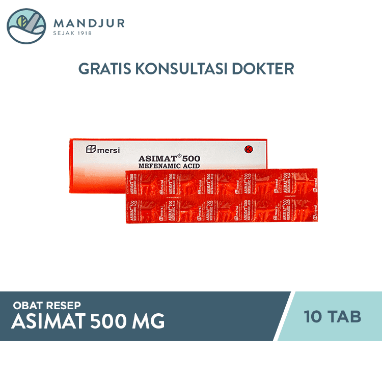 Asimat 500 mg 10 Tablet — Apotek Mandjur