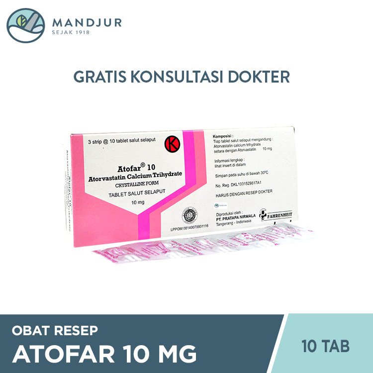 Atofar 10 Mg 10 Tablet — Apotek Mandjur