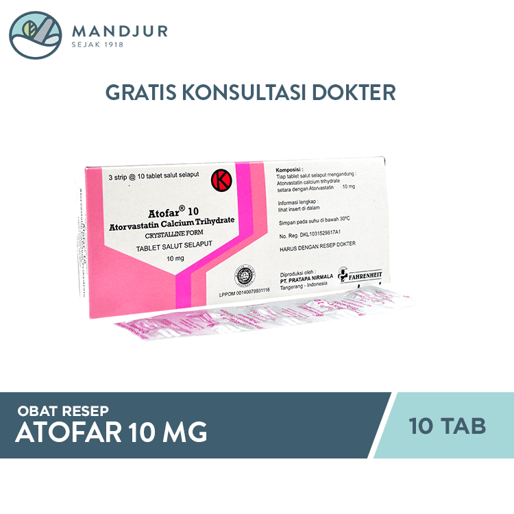 Atofar 10 Mg 10 Tablet — Apotek Mandjur