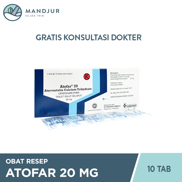 Atofar 20 mg 10 Tablet — Apotek Mandjur