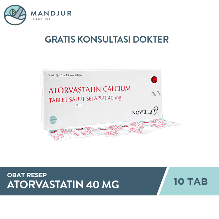 Atorvastatin 40 mg 10 Tablet — Apotek Mandjur
