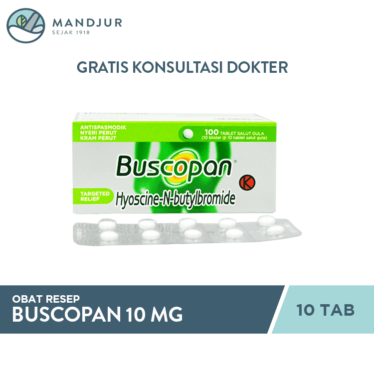 Buscopan 10 Mg 10 Tablet — Apotek Mandjur