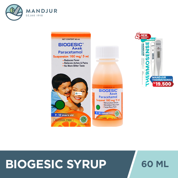 Biogesic Syrup 60 mL — Apotek Mandjur