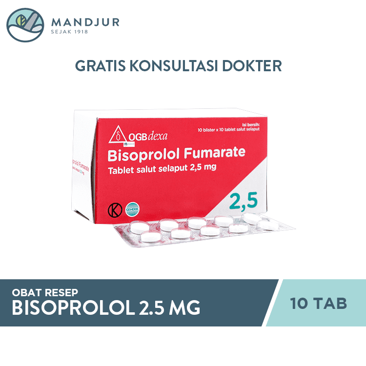 Bisoprolol 2.5 mg Strip 10 Tablet — Apotek Mandjur