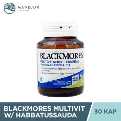 Blackmores Multivitamin + Minerals with Habbatussauda 30 Kapsul Lunak ...