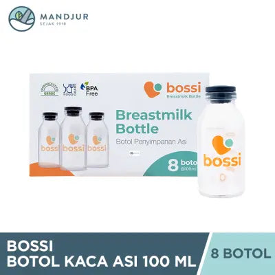Bossi Botol Kaca ASI 100 mL isi 8 Botol — Apotek Mandjur