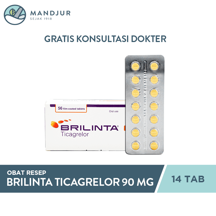 Brilinta 90 Mg 14 Tablet — Apotek Mandjur