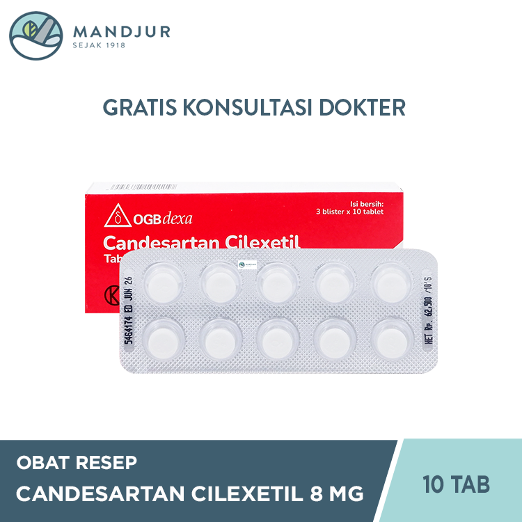 Candesartan Cilexetil 8 mg Strip 10 Tablet — Apotek Mandjur