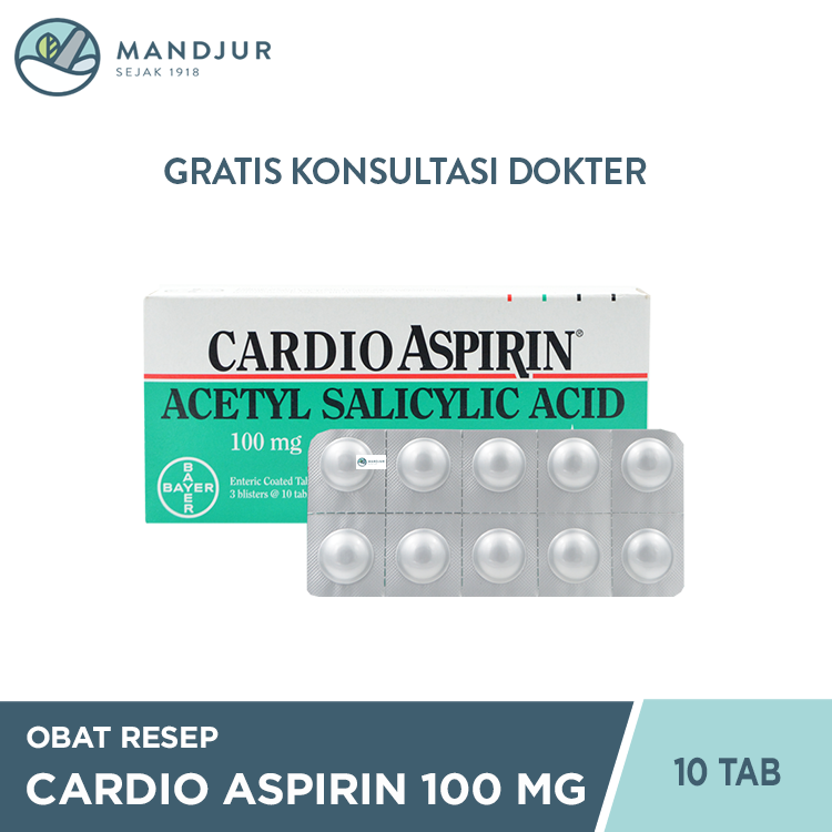 Cardio Aspirin 100 Mg 10 Tablet — Apotek Mandjur