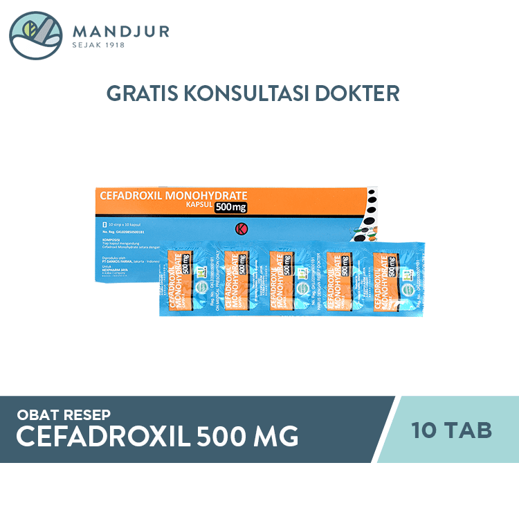 Cefadroxil 500 Mg Strip 10 Tablet — Apotek Mandjur