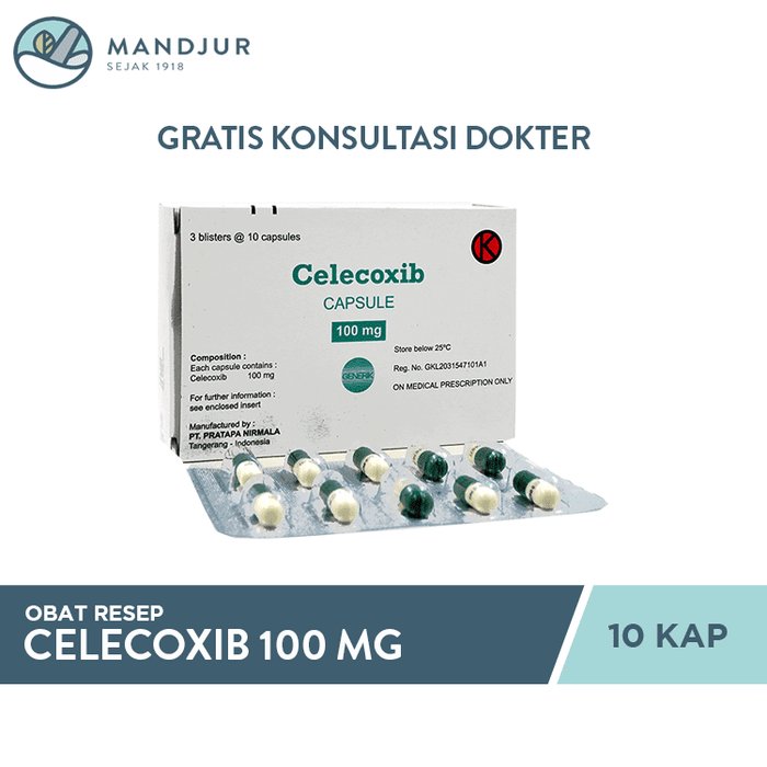 Celecoxib 100 mg 10 kapsul — Apotek Mandjur