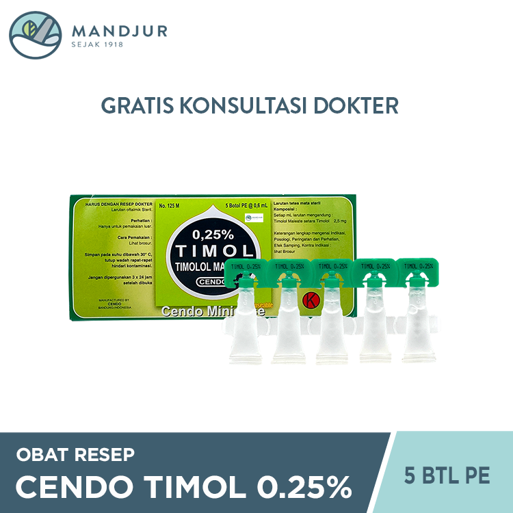 Cendo Timol 0.25% Minidose 0.6 ml — Apotek Mandjur