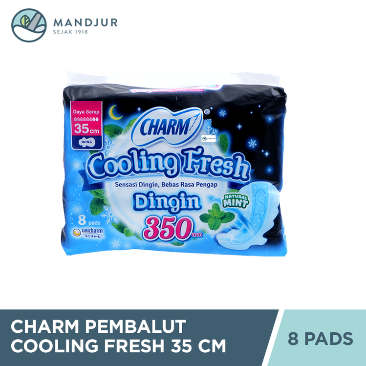Charm Pembalut Cooling Fresh Night 35 cm 8 Pads — Apotek Mandjur