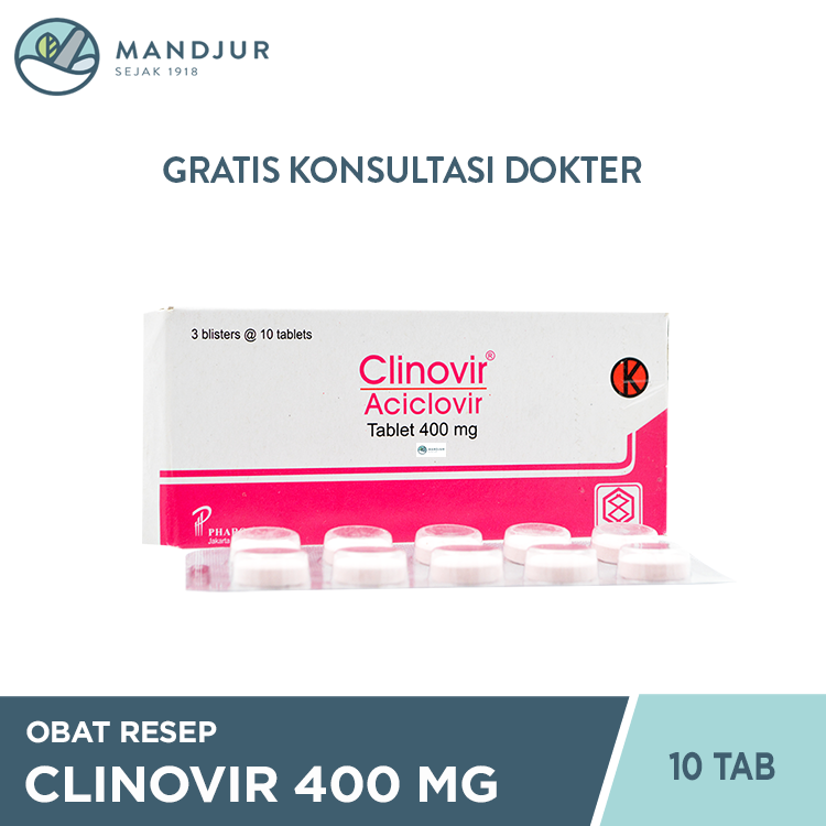 Clinovir 400 mg 10 Tablet — Apotek Mandjur