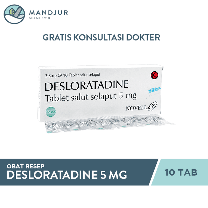 Desloratadine 5 mg 10 Tablet — Apotek Mandjur