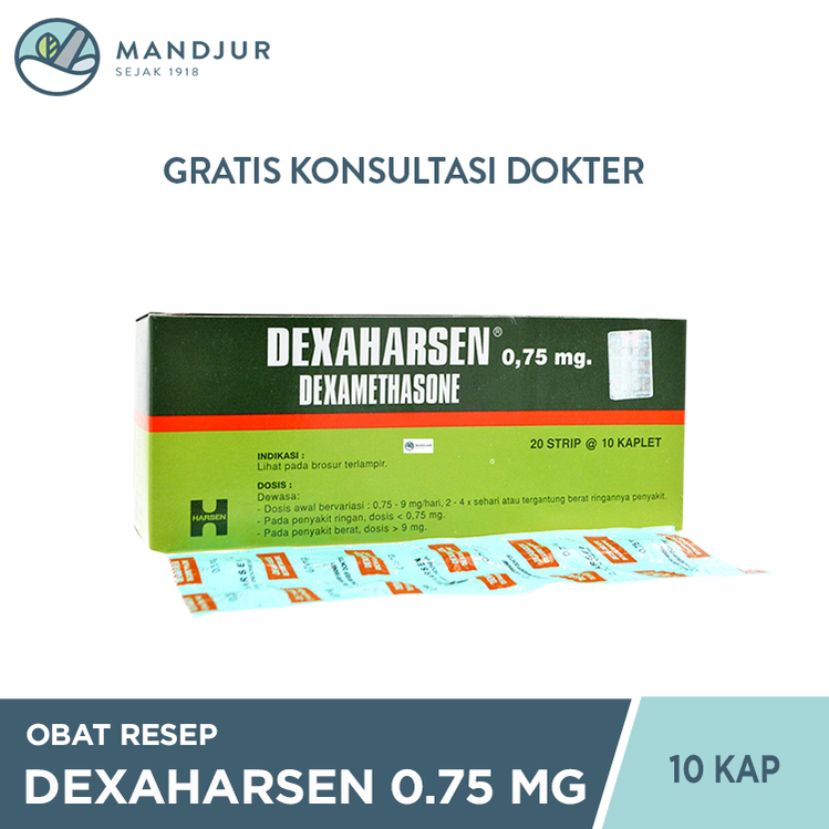 Dexaharsen 0.75 mg 10 Kaplet — Apotek Mandjur