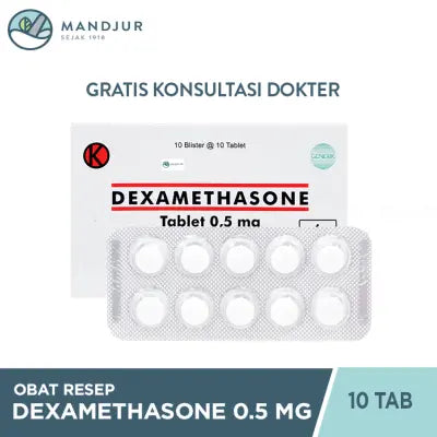 Dexamethasone 0.5 Mg Strip 10 Tablet — Apotek Mandjur