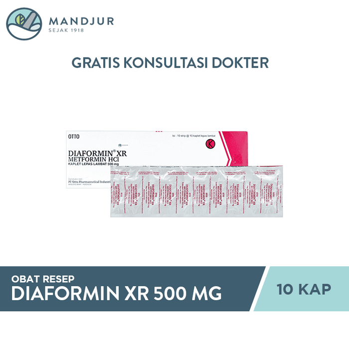 Diaformin XR 500 mg 10 Kaplet — Apotek Mandjur