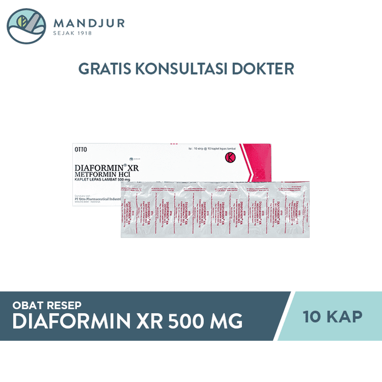 Diaformin XR 500 mg 10 Kaplet — Apotek Mandjur