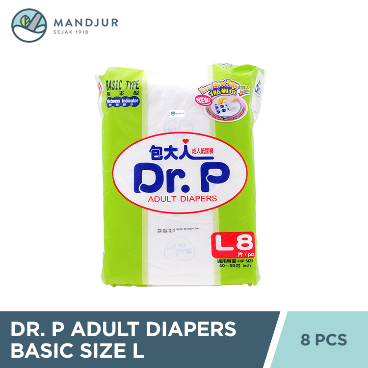Dr. P Adult Diapers Basic Size L8 — Apotek Mandjur