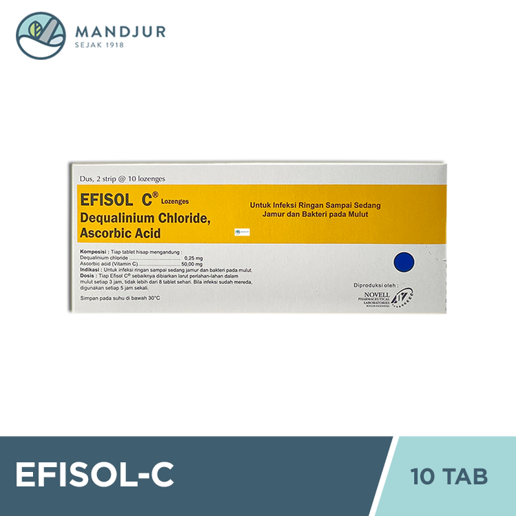 Efisol-C 10 Tablet - Obat Infeksi Jamur dan Bakteri pada Mulut — Apotek ...