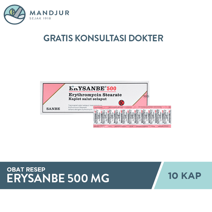 Erysanbe 500 Mg 10 Kaplet — Apotek Mandjur