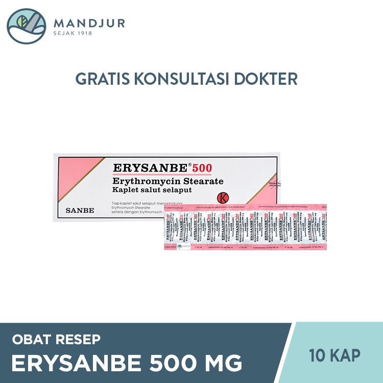 Erysanbe 500 Mg 10 Kaplet — Apotek Mandjur