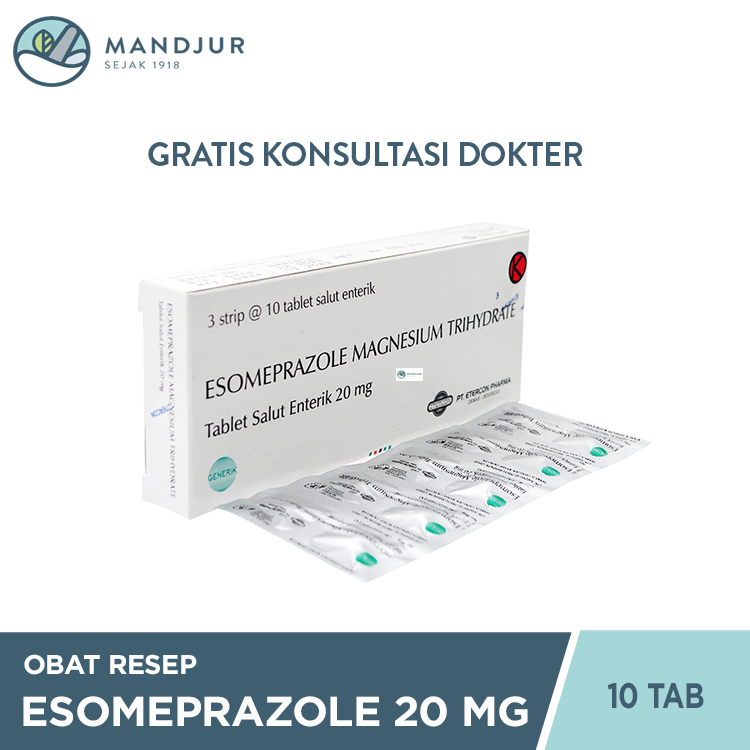 Esomeprazole 20 Mg 10 Tablet — Apotek Mandjur