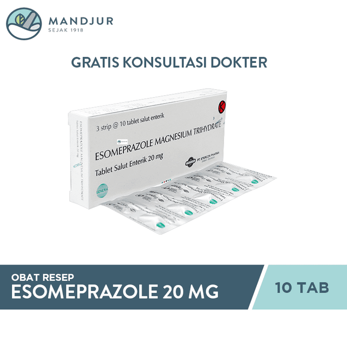 Esomeprazole 20 Mg 10 Tablet — Apotek Mandjur