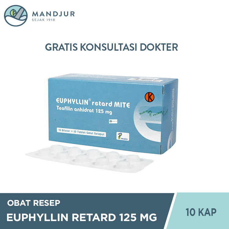 Euphyllin Retard Mite 125 mg 10 Tablet — Apotek Mandjur