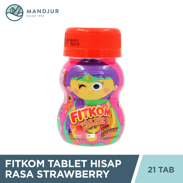 Fitkom Rasa Strawberry 21 Tablet — Apotek Mandjur