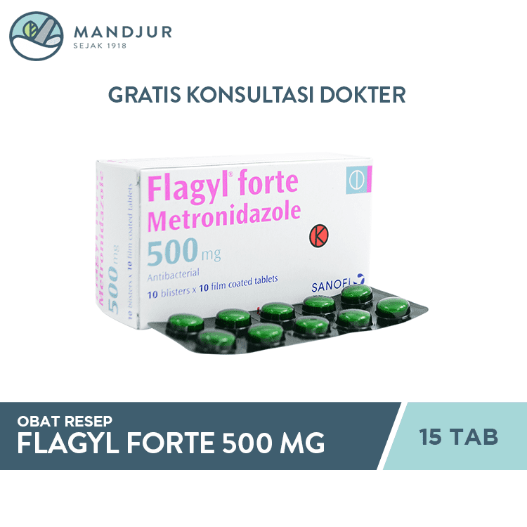 Flagyl Forte 500 mg 10 Tablet — Apotek Mandjur