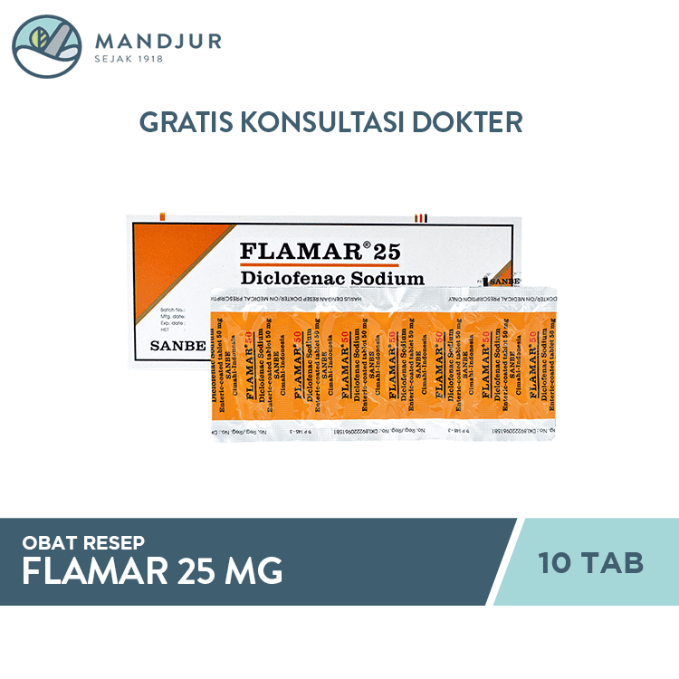 Flamar 25 Mg 10 Tablet — Apotek Mandjur