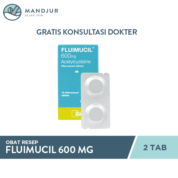 Fluimucil 600 Mg 2 Tablet Effervescent — Apotek Mandjur