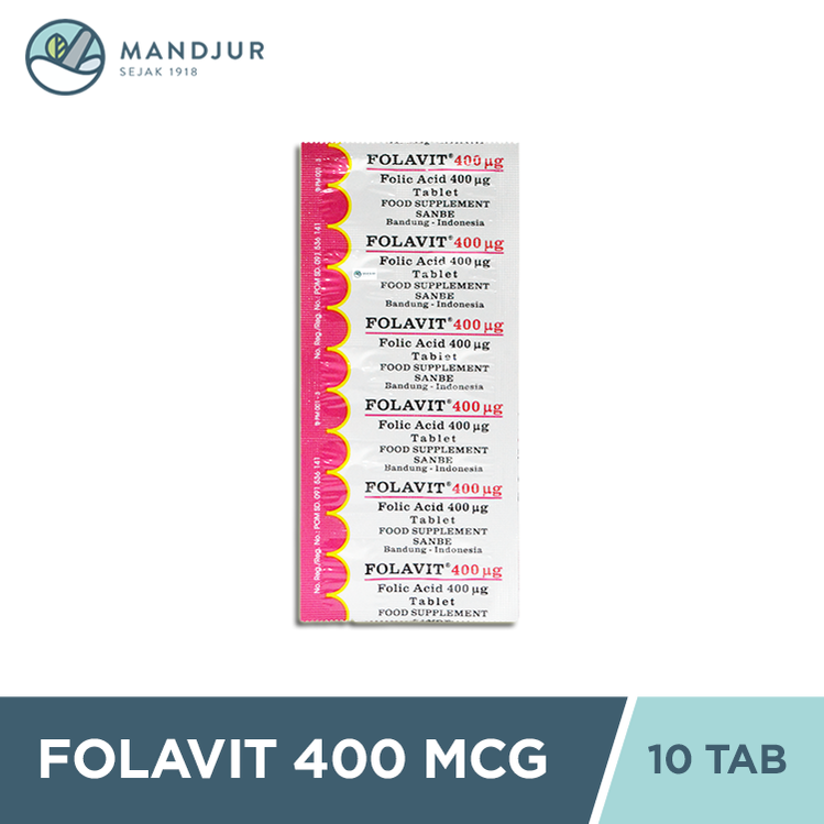 Folavit 400 Mcg Strip 10 Tablet — Apotek Mandjur