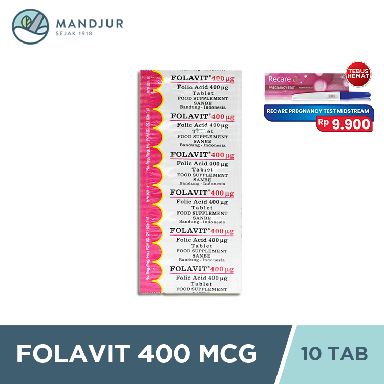 Folavit 400 Mcg Strip 10 Tablet — Apotek Mandjur