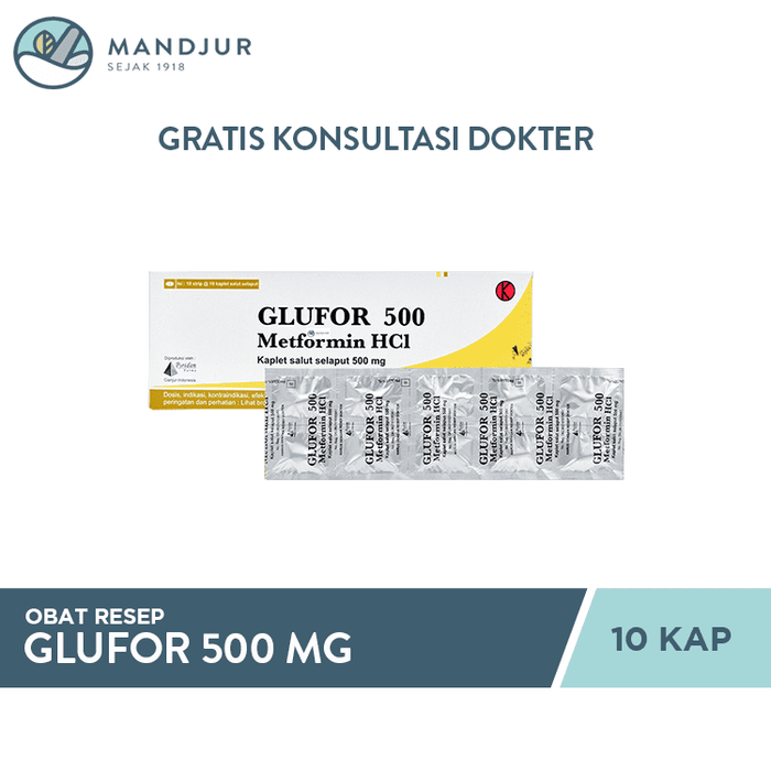 Glufor 500 mg 10 Tablet — Apotek Mandjur