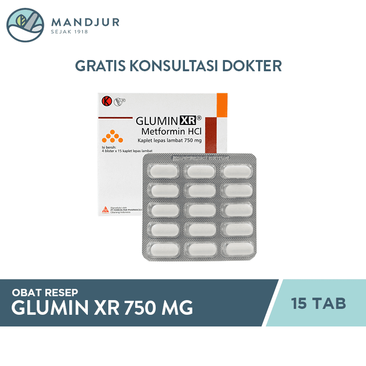 Glumin XR 750 Mg 15 Kaplet — Apotek Mandjur