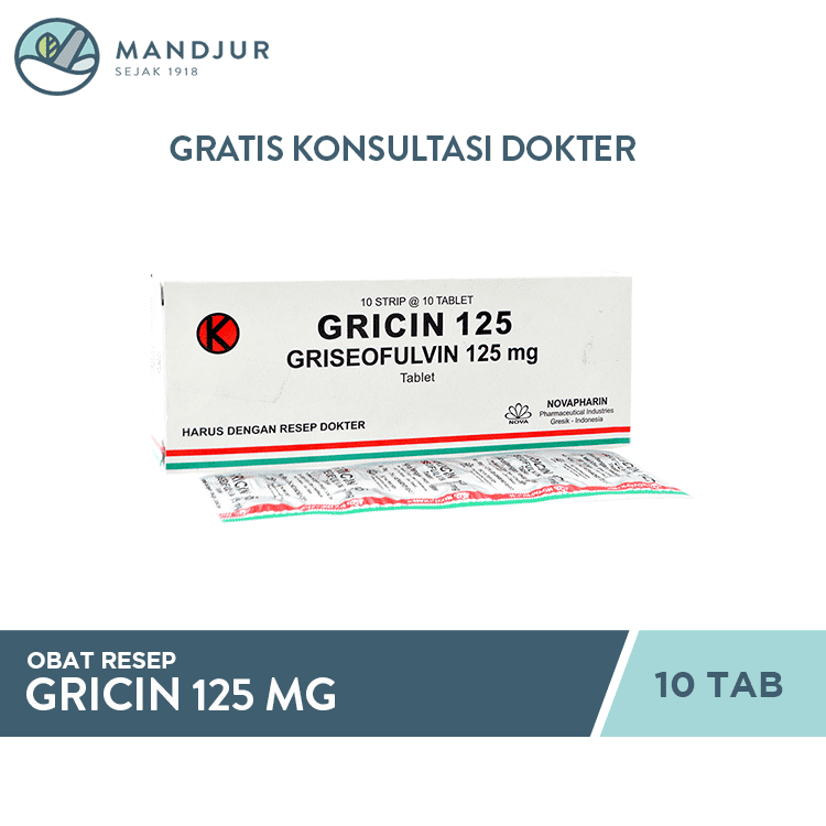 Gricin 125 10 Tablet — Apotek Mandjur