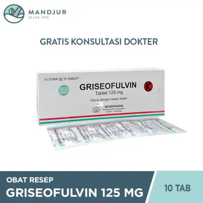 Griseofulvin 125mg 10 Tablet — Apotek Mandjur