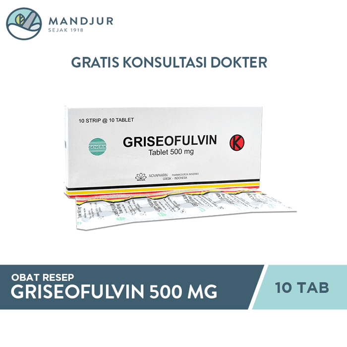 Griseofulvin 500 mg 10 Tablet — Apotek Mandjur