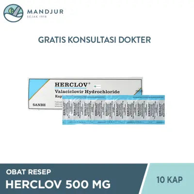 Herclov 500 mg 10 Kaplet — Apotek Mandjur