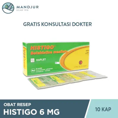 Histigo 6 Mg Strip 10 Kaplet — Apotek Mandjur