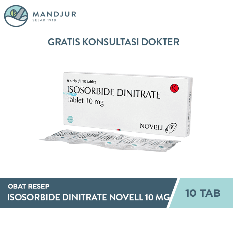 Isosorbide Dinitrate 10 Mg Strip 10 Tablet — Apotek Mandjur