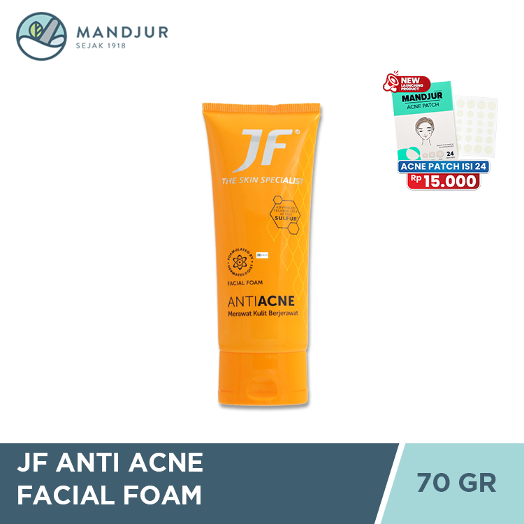 JF Anti Acne Facial Foam 70 Gram — Apotek Mandjur