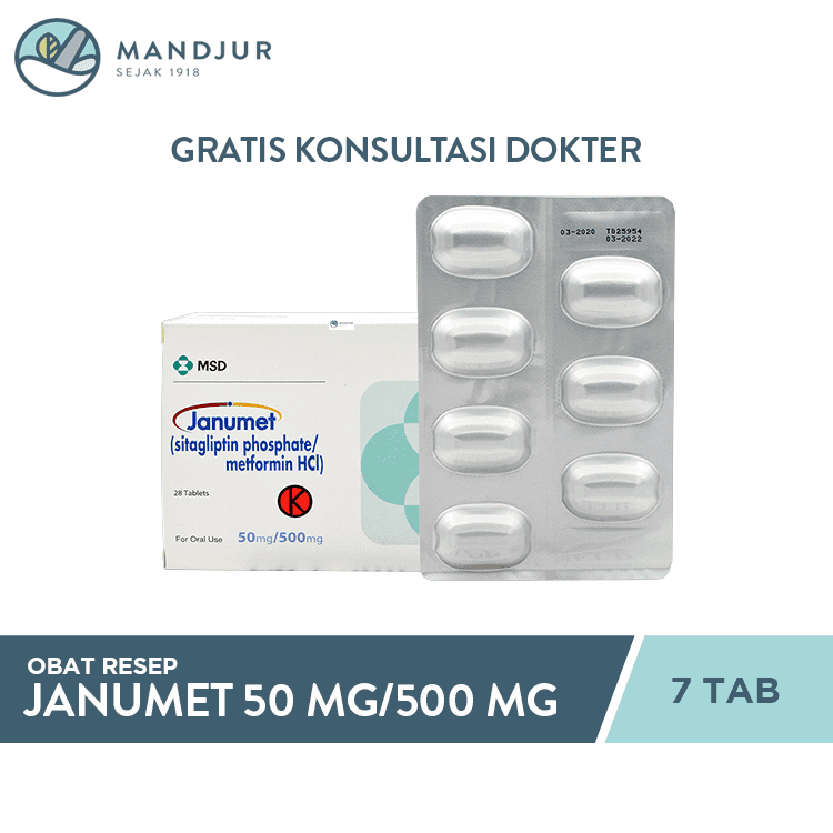 Janumet 50 Mg/500 Mg 7 Tablet — Apotek Mandjur